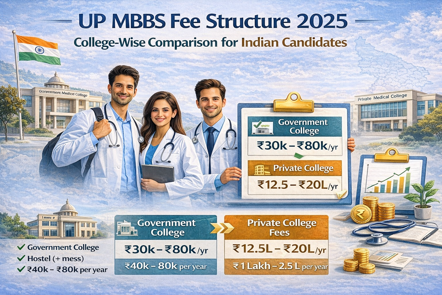 UP MBBS Fee Structure 2025: College-Wise Comparison